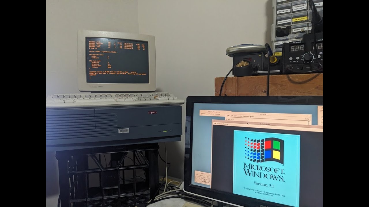 Digital (DEC) AlphaStation 255/233Mhz running MSDOS 6.21, really? - YouTube