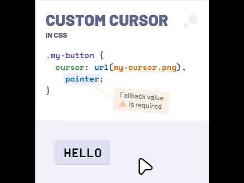 CSS pro tricks: Adding custom cursors ! #css #cursor #html - YouTube