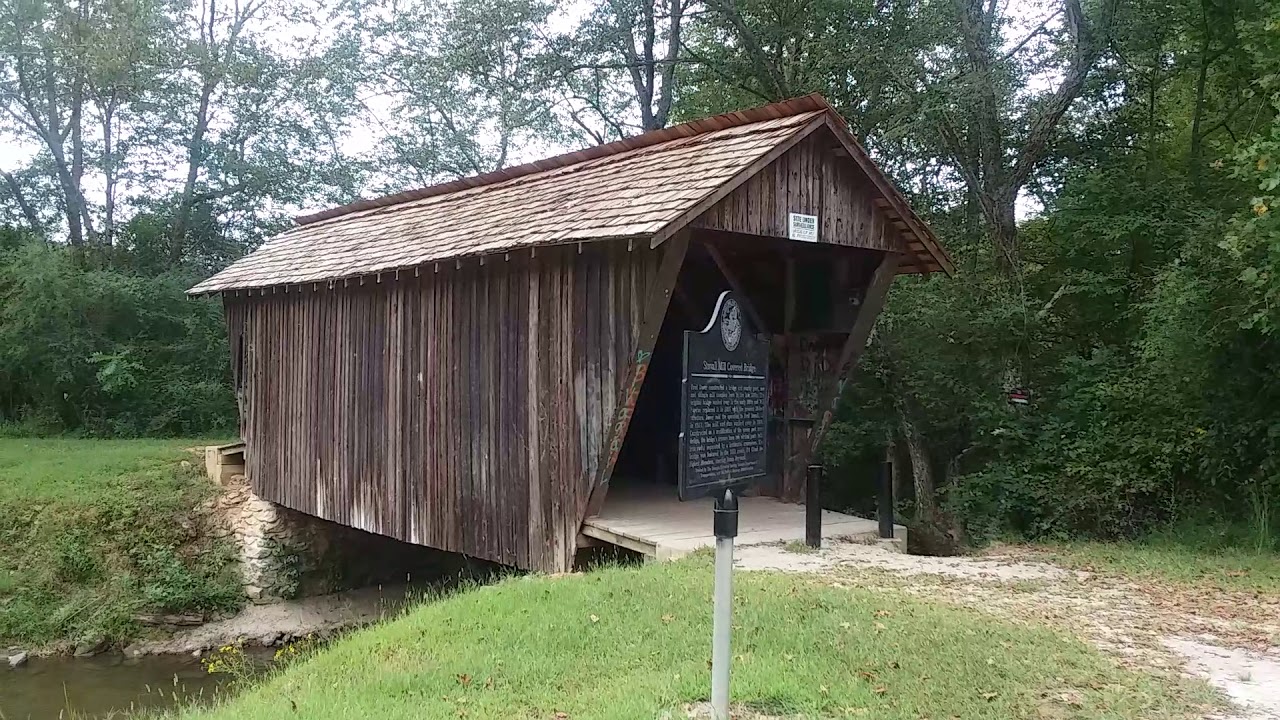 Stovall Mill covered bridge outside Helen, GA - YouTube