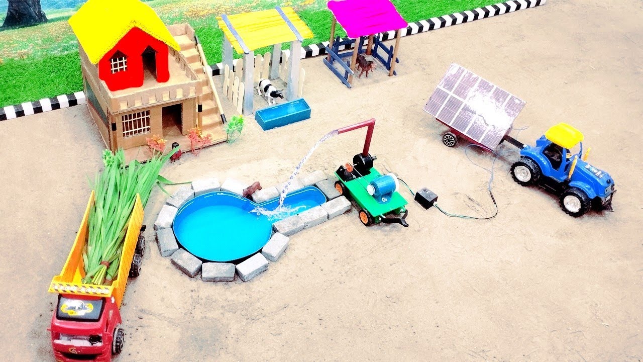 Making stunning mini animal farm model | mini solar tubewel ‪| GM mini ...