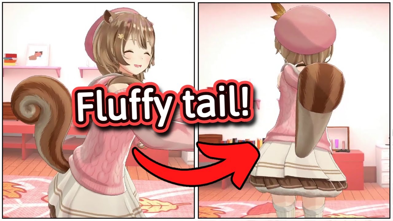 Risu shakes her hips and wiggles her tail in 3D - YouTube