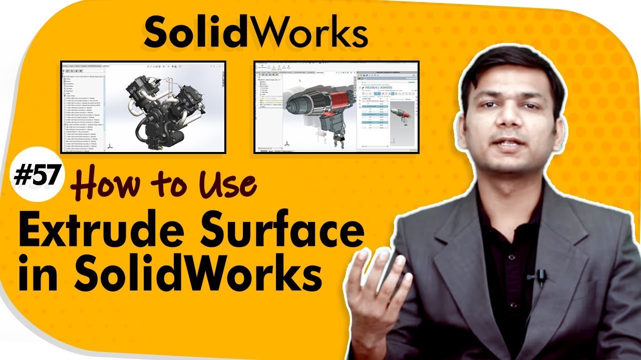 How to Use Extrude Surface in SolidWorks - Surfacing in SolidWorks ...