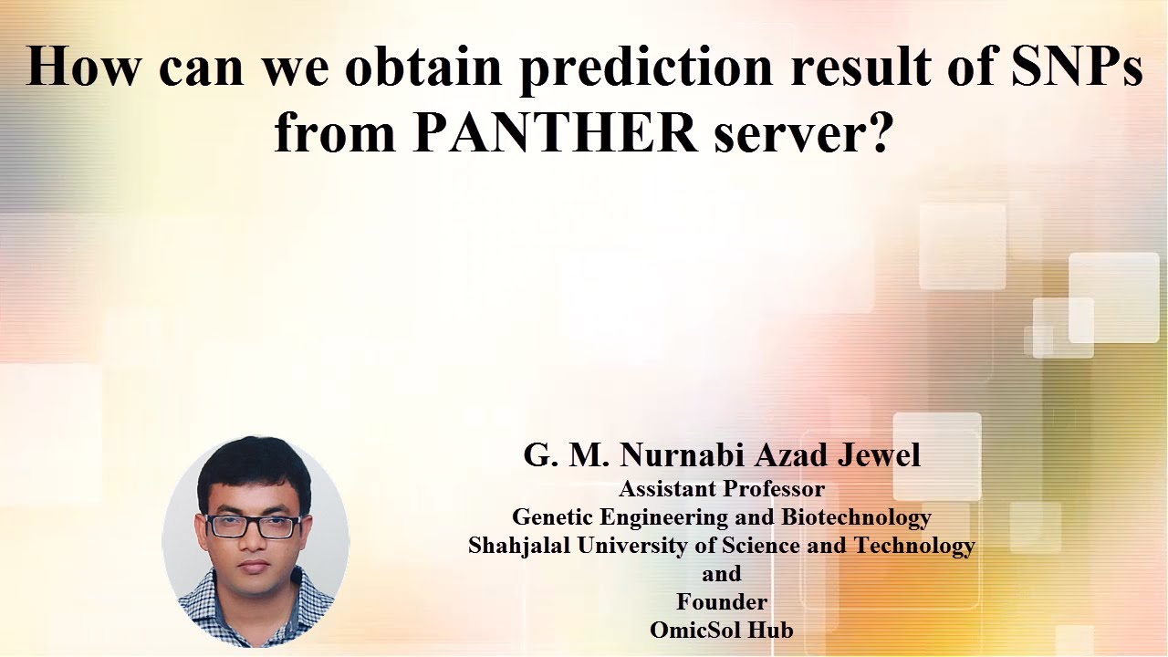 5.2.4. Obtaining prediction result of SNPs from PANTHER server - YouTube