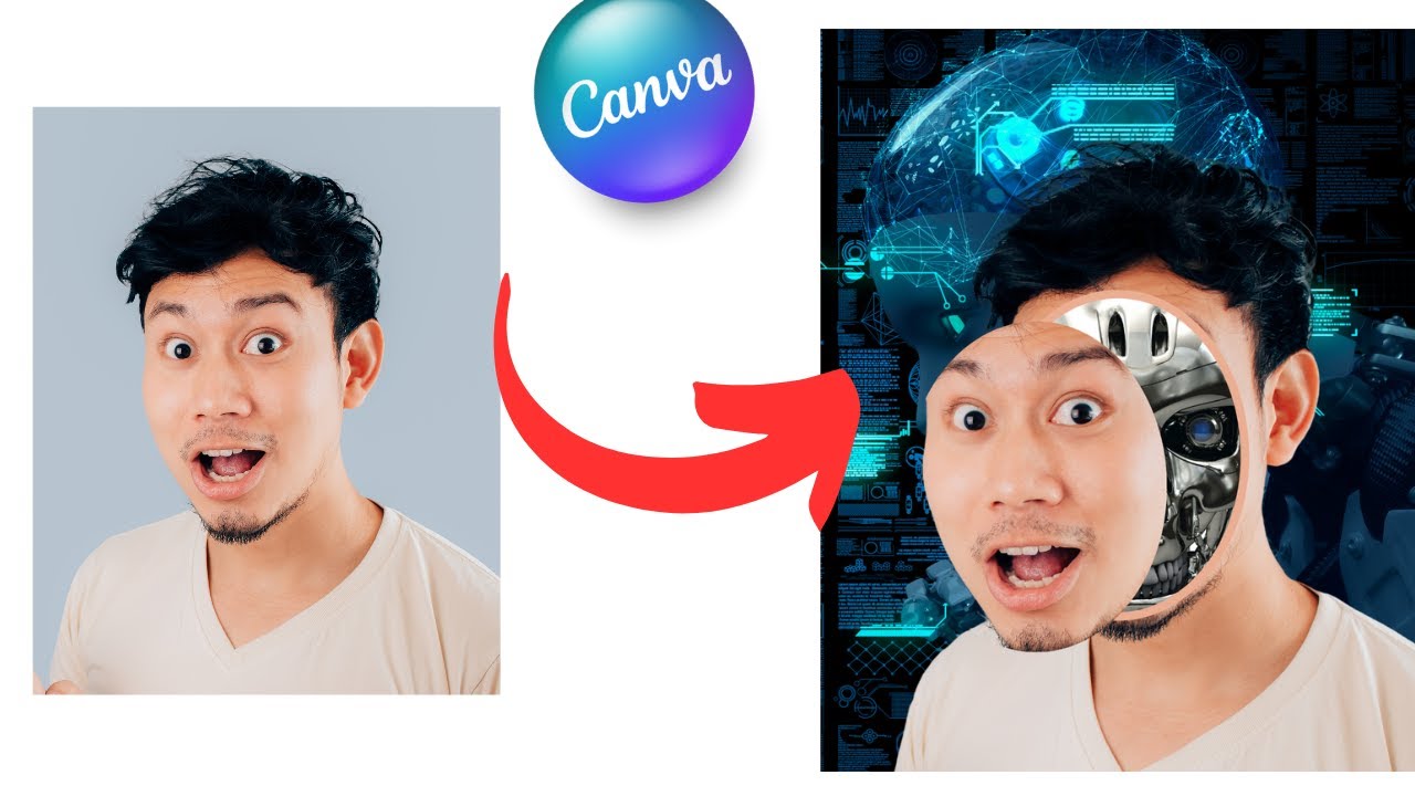 Simple cyborg sliding face effect | Photo manipulation | Turn Human to ...