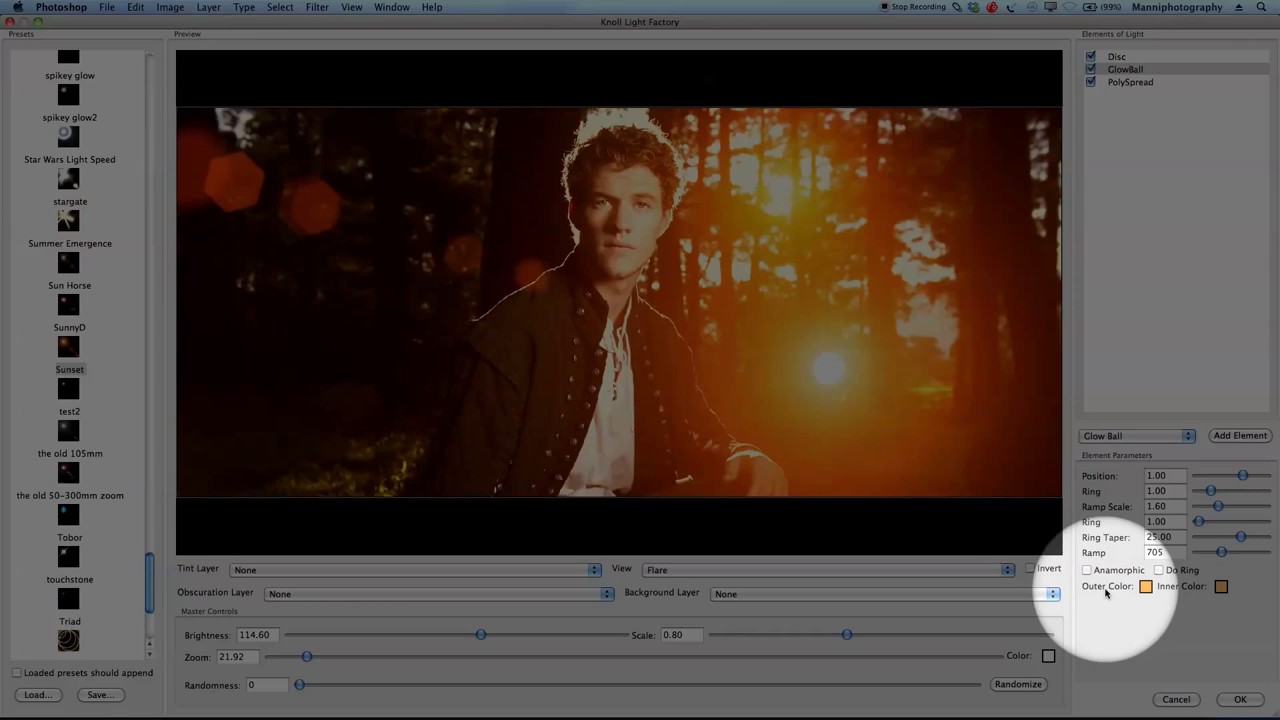 Knoll Light Factory - Flare Plugin Photoshop Tutorial - YouTube