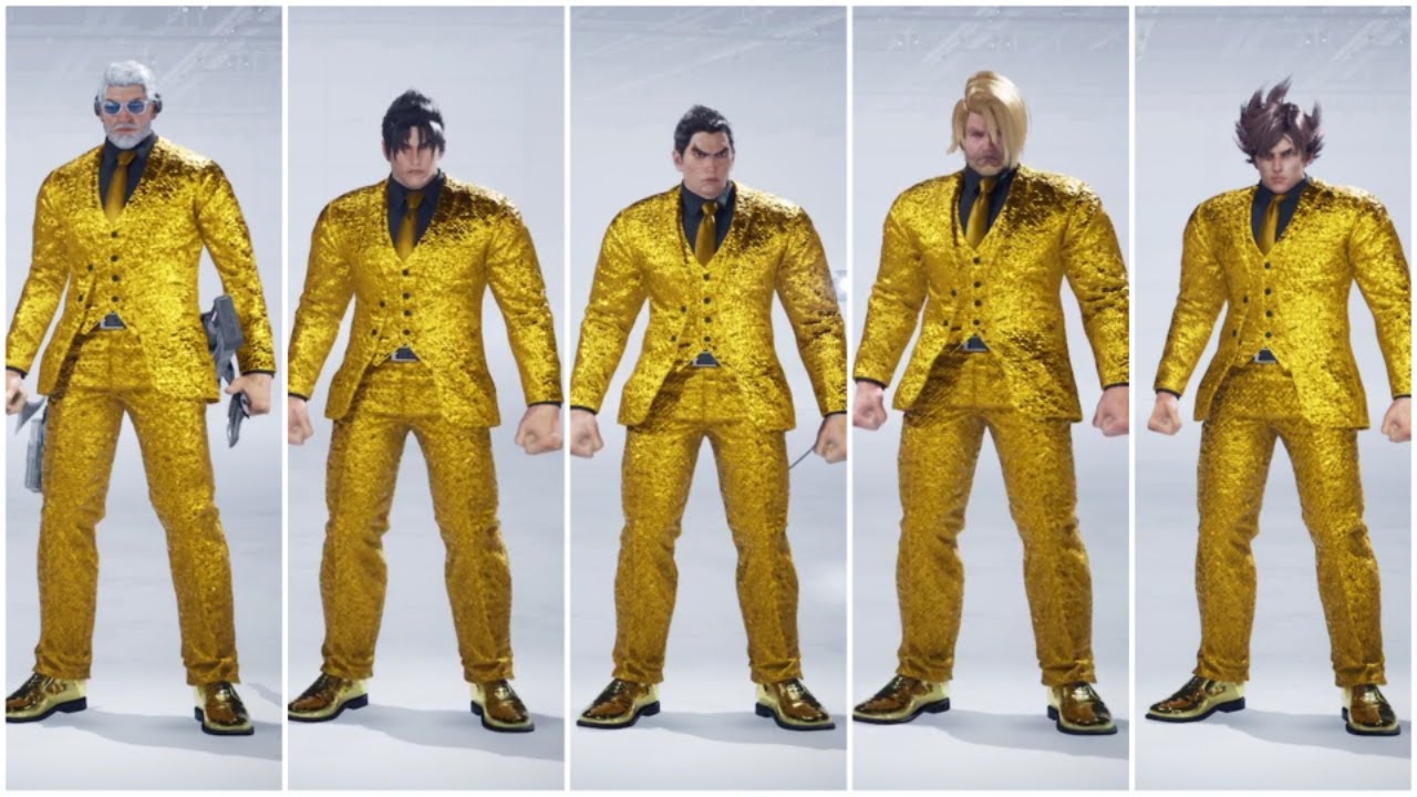 Tekken 8 - Ultimate Edition All male Characters Customization Gold Suit ...