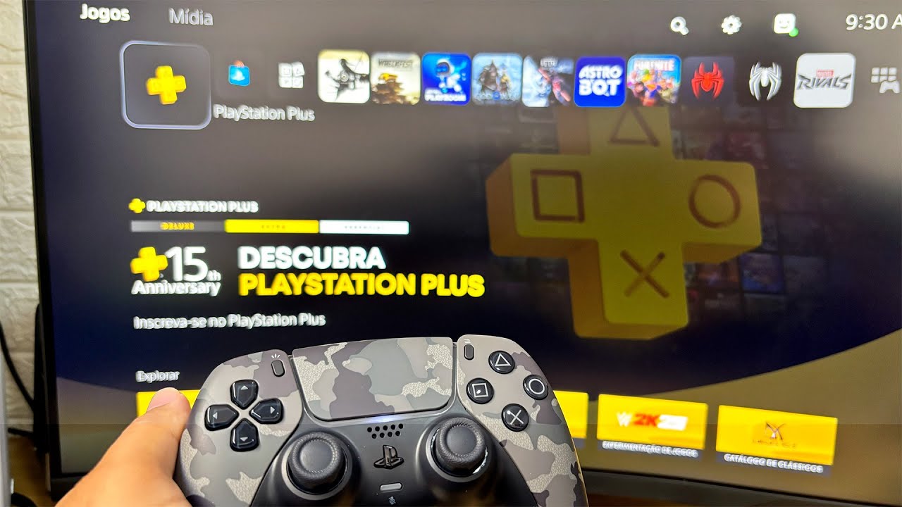 PlayStation Plus assinatura no PS5 PlayStation 5 Slim. Essencial/Extra ...