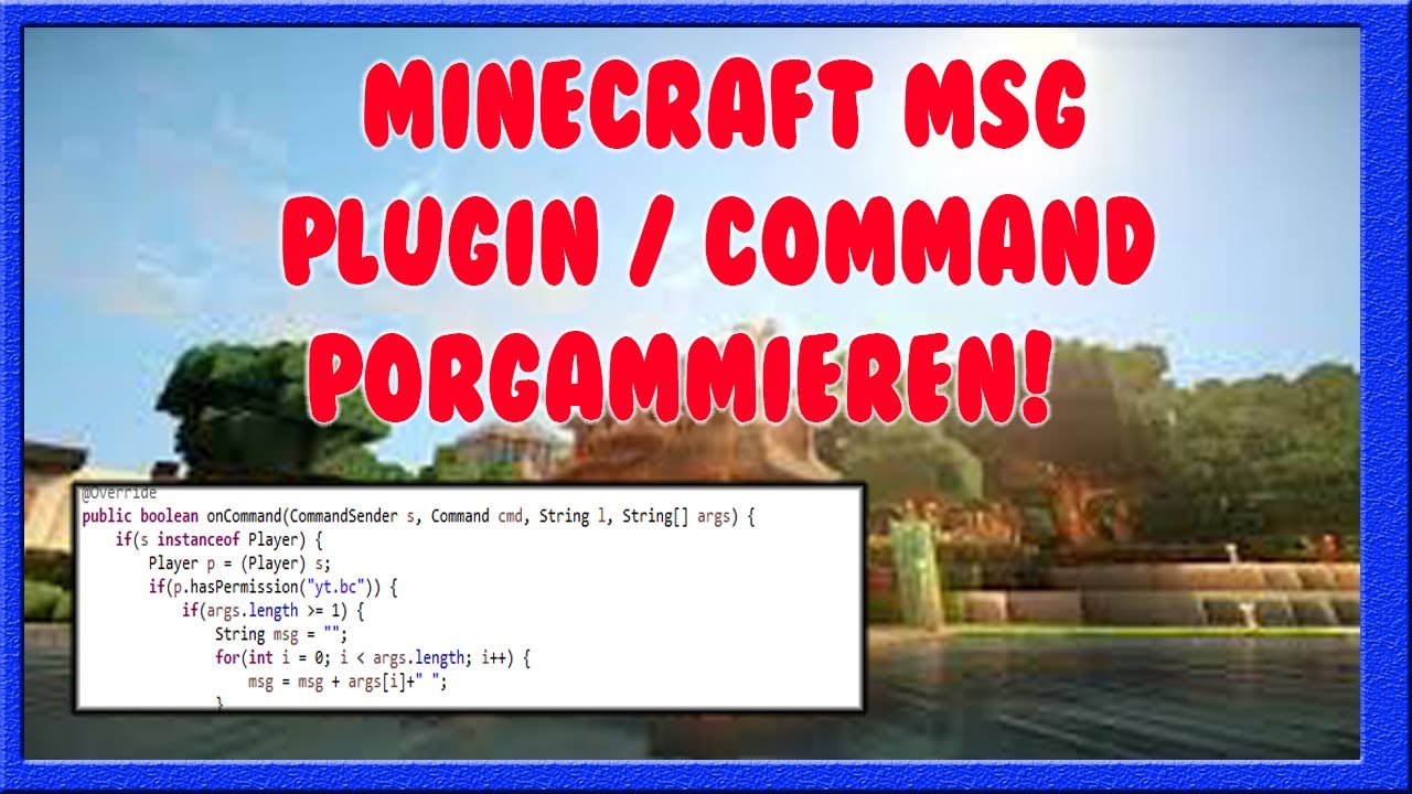 Minecraft MSG Plugin Programmieren Private Nachrichten Deutsch | German 2020 - YouTube