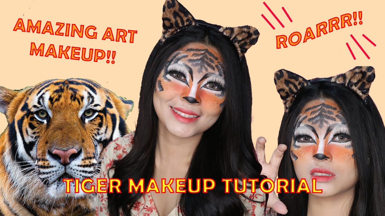 SIMPLE MAKEUP ART - TIGER MAKEUP TUTORIAL // FACE PAINTING// # ...