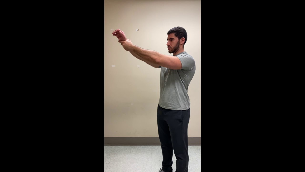 passive forward flexion free hand - YouTube