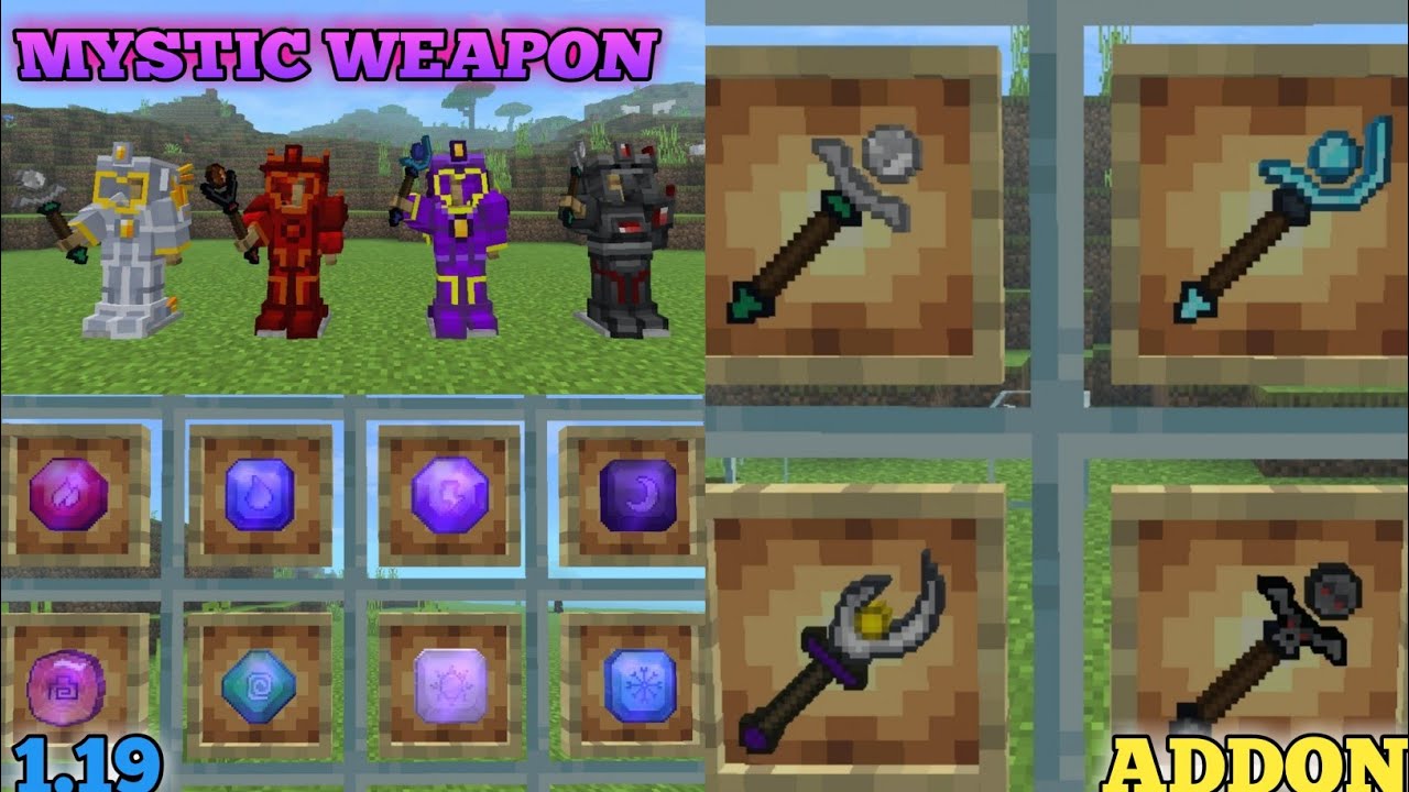 Mystic Weapon Addon MinecraftPe 1.19 - YouTube
