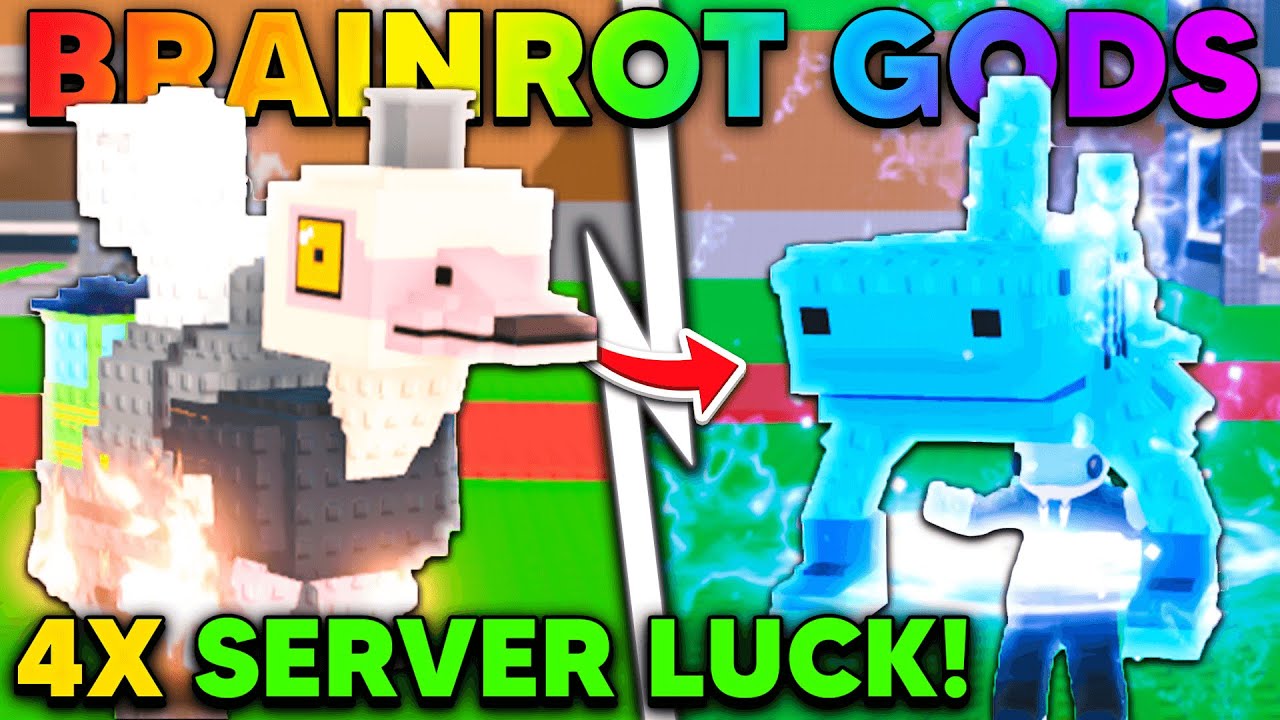 Using MAX SERVER LUCK to Get OP BRAINROTS in Roblox Steal a Brainrot ...