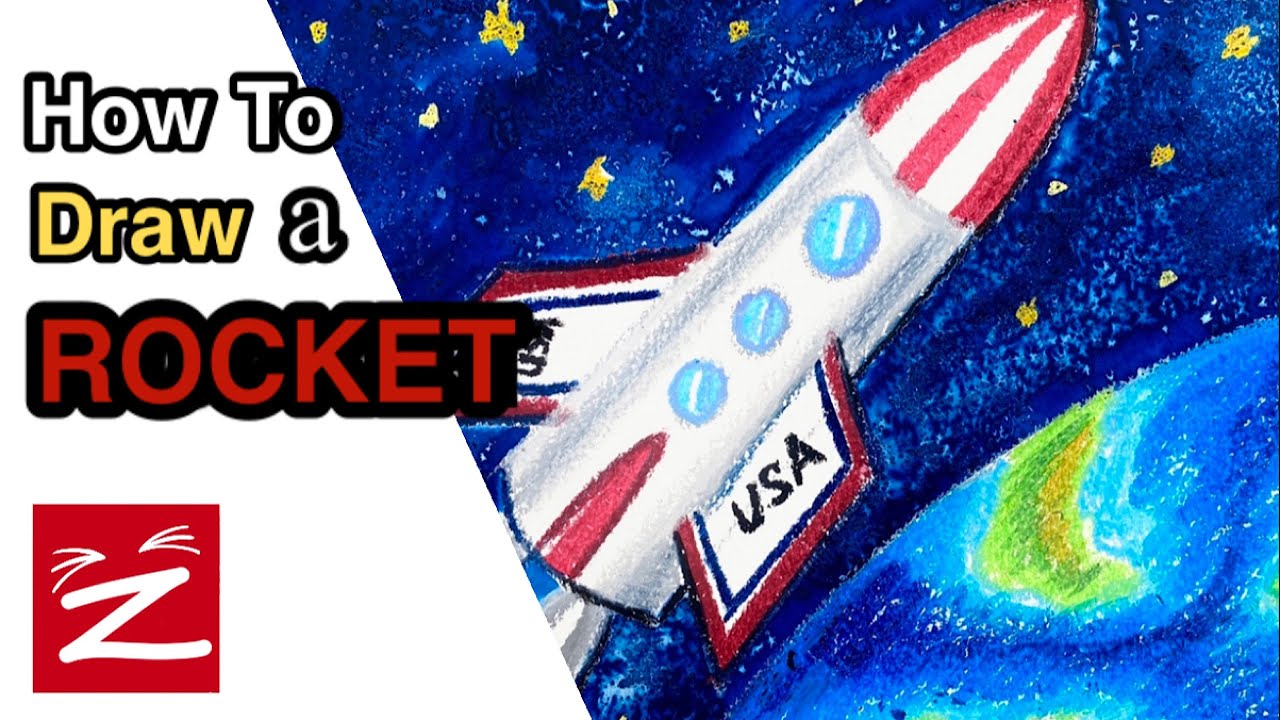 How to Draw a Rocket with Oil Pastel - YouTube