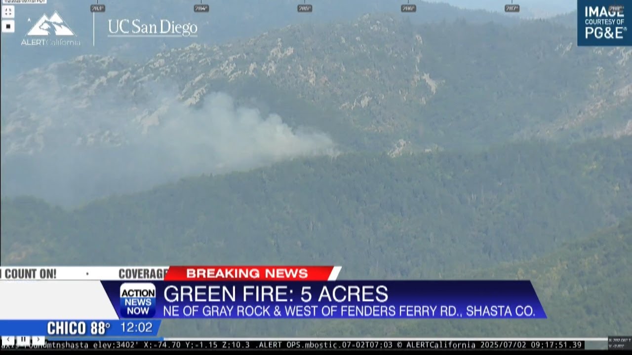 Crews respond to wildfire south of Shasta Lake Wednesday morning - YouTube