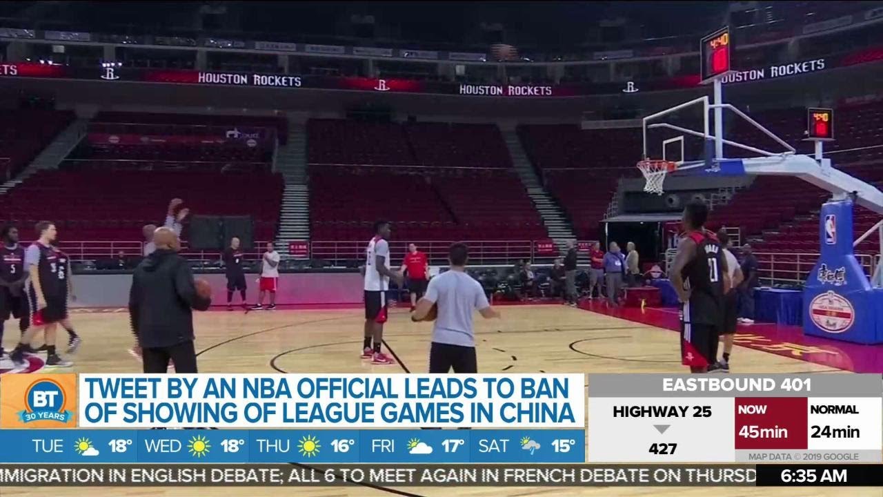 Tweet by NBA official leads to ban in China - YouTube