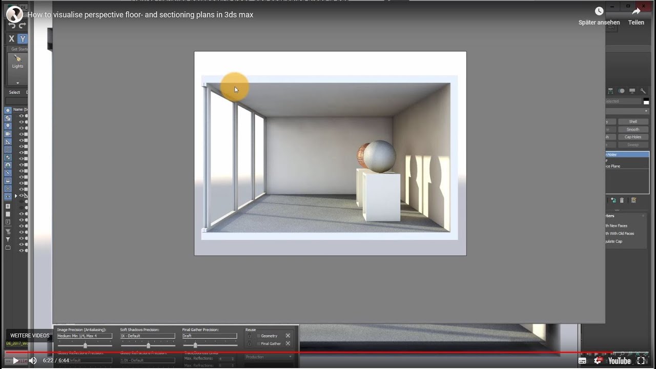 How to visualise perspective floor- and sectioning plans in 3ds max ...