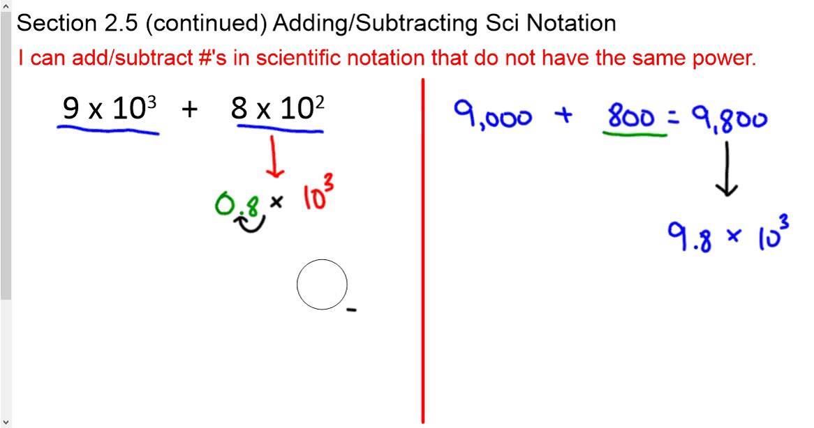5b adding and subtracting with different exp powers - YouTube