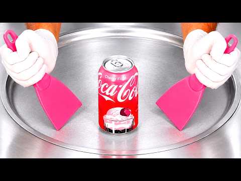 ASMR | Ice Cream Rolls - Coca-Cola Cherry Float Flavor