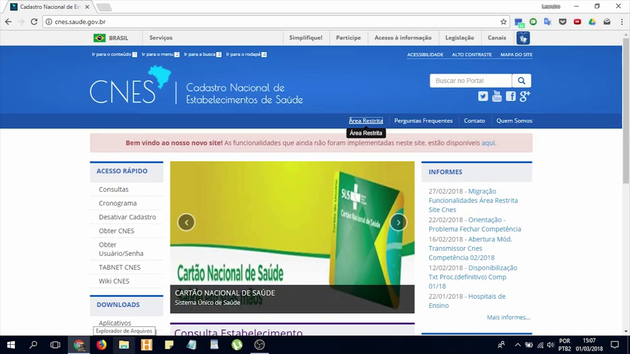 Como acessar a área restrita do site CNES - YouTube