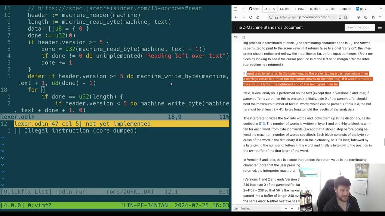 Word splitting using custom separators. Let's build a Z-machine interpreter in Odin #9 - YouTube
