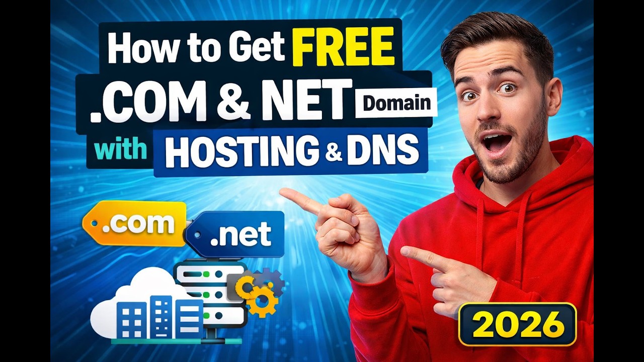 How to Get Free .COM & .NET Domain with Hosting & DNS (2026) #aitools # ...