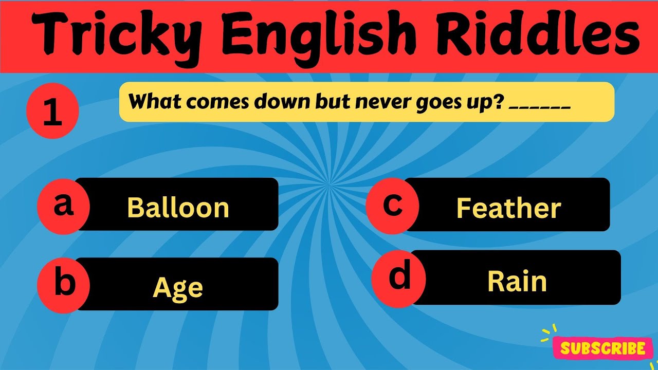 PART-2 Tricky English Riddles | Test Your Wits with Fun & Challenging ...