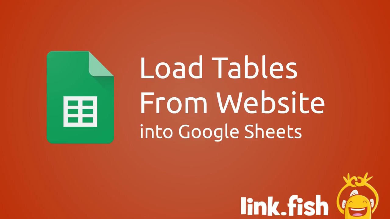 Load Tables From Websites into Google Sheets - link.fish - YouTube