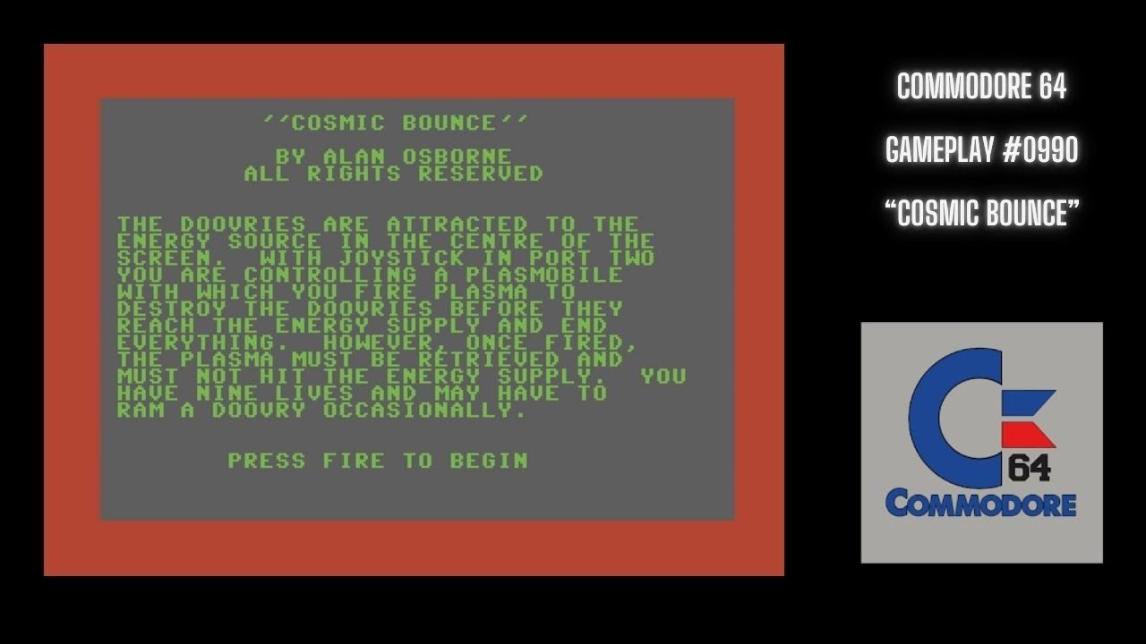 Cosmic Bounce (Commodore 64 / Gameplay #0990) - YouTube