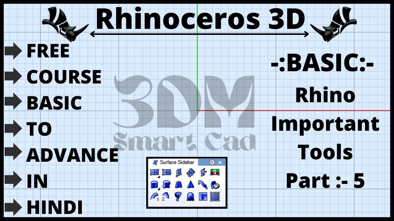 Rhino Basics in Hindi [Tools PART-5]राइनो बेसिक्स हिंदी में [टूल्स पार्ट-5][TUTORIAL FULL ...