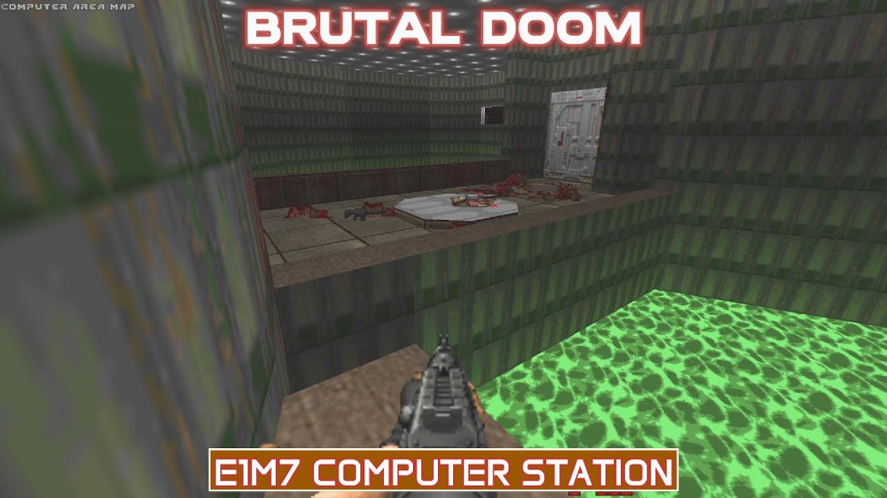Brutal Doom- E1M7 Computer Station All Secrets - YouTube