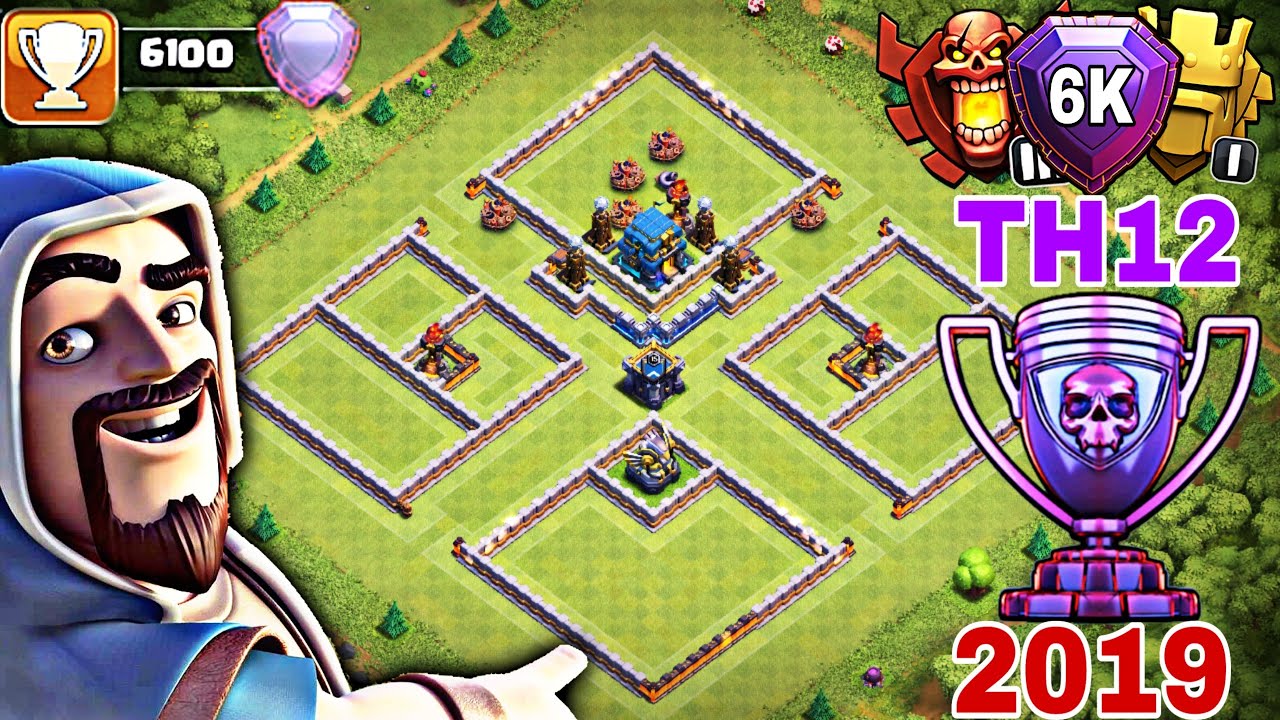 TH12 STRONG DEFENSIVE LEGEND BASE 2019 W/PROOF | TH12 BEST TROPHY BASE ...