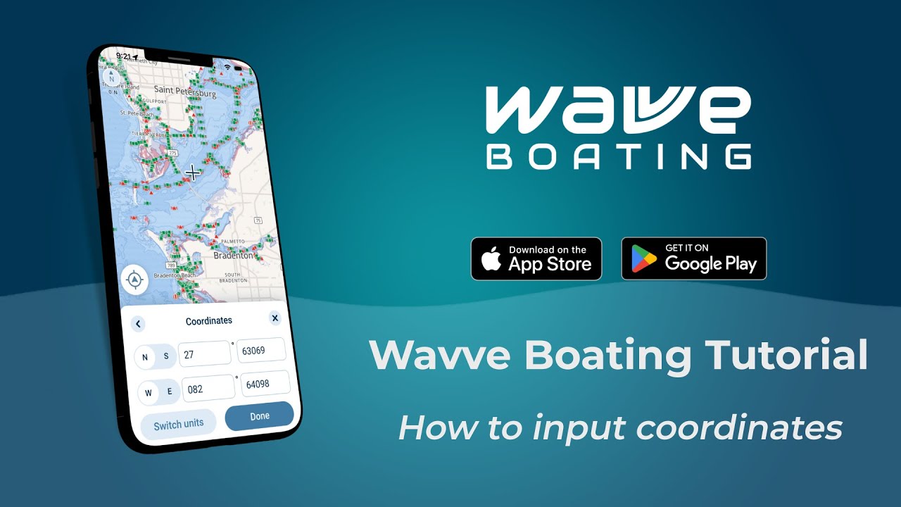 How to Input Coordinates - Wavve Boating Tutorial - YouTube