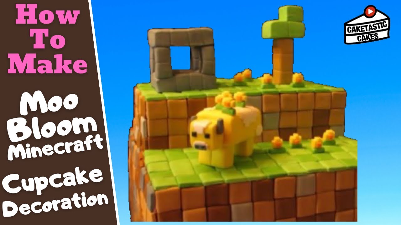 Moobloom Minecraft Cake Topper - Minecraft Cake Tutorial - YouTube