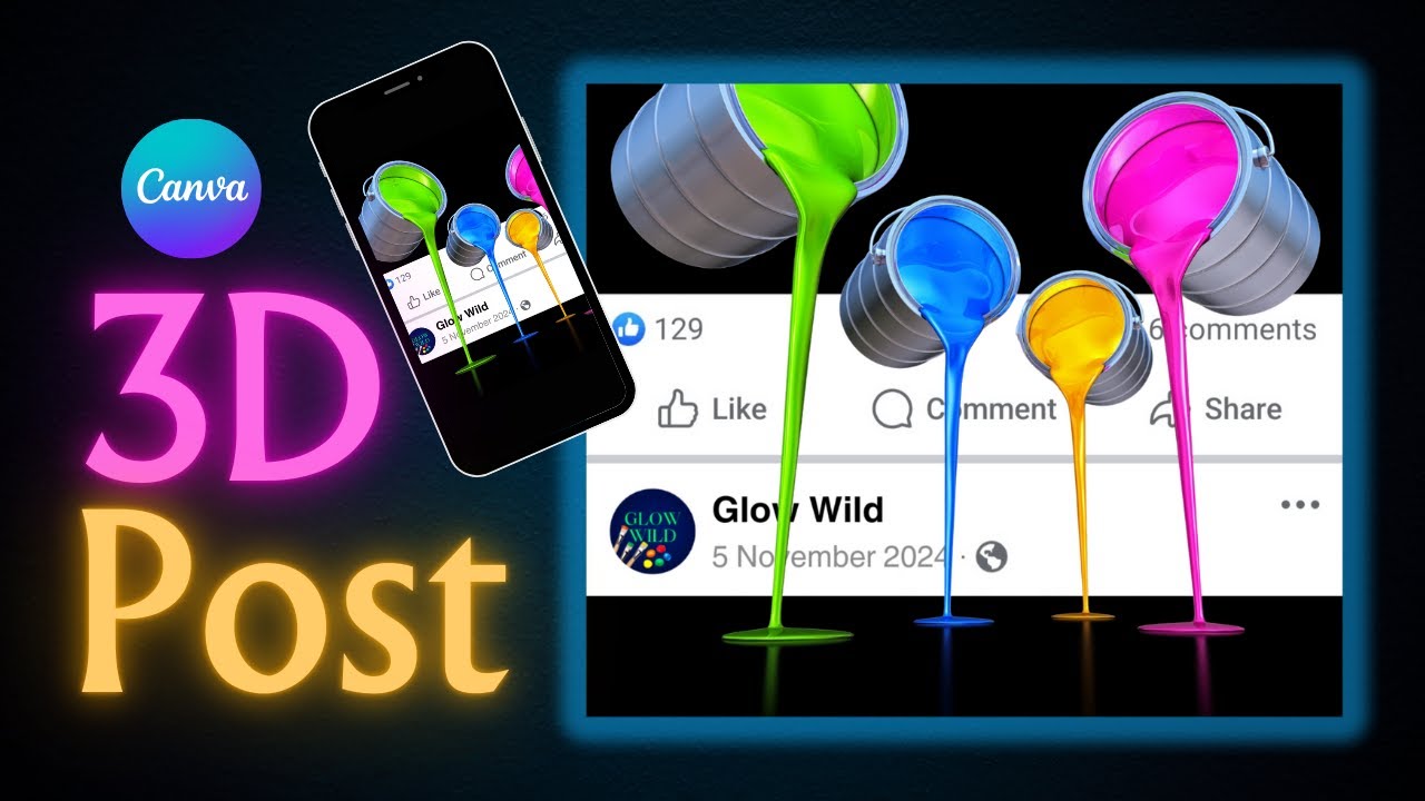 How to make a 3D Facebook Post that POPS in Canva - YouTube