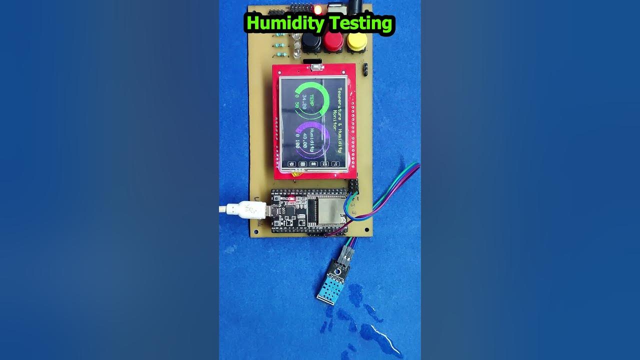 ESP32 TFT LCD 24 inch TFT LCD Ardhino Shield DHT11 Temperature and ...