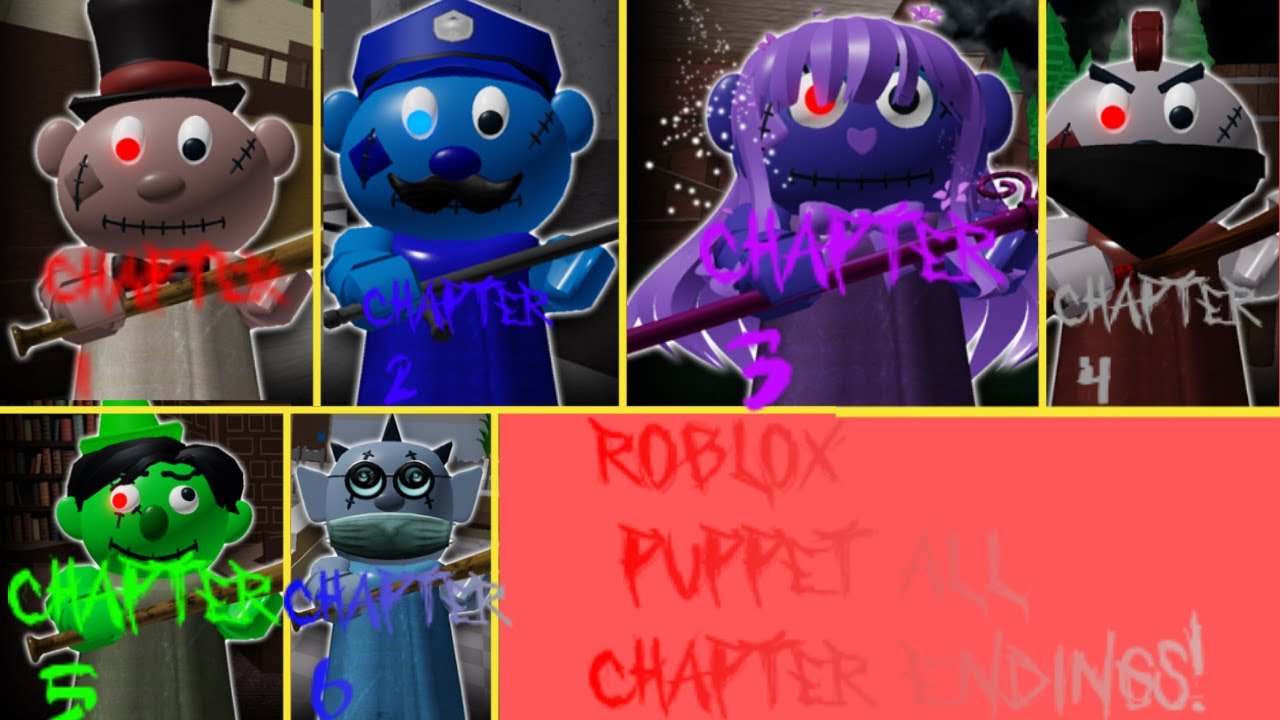 Roblox Puppet ALL CHAPTERS 1-6 ENDINGS - YouTube