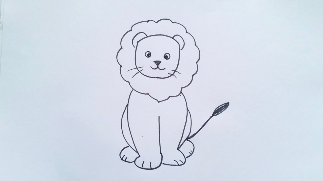 how to draw lion drawing easy step by step@ - YouTube