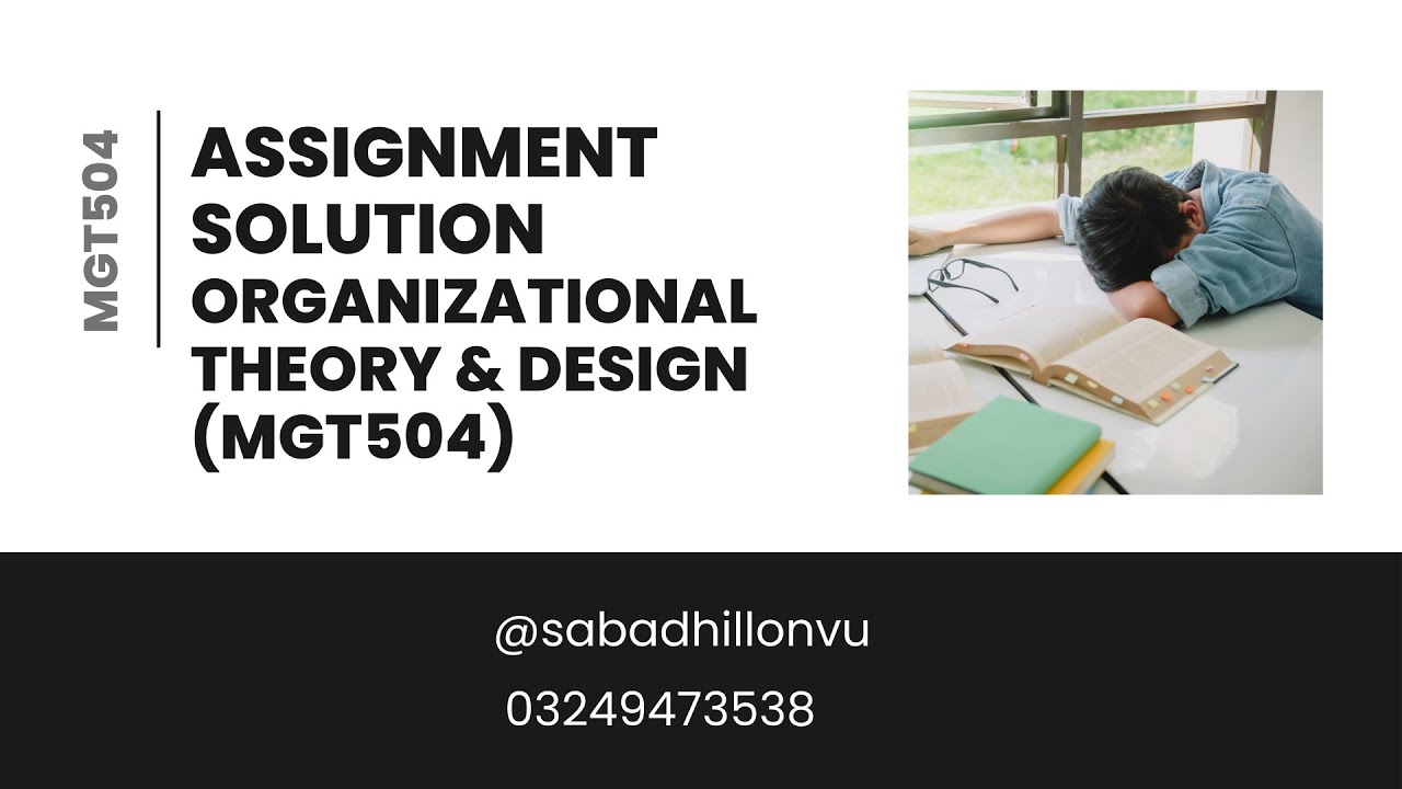 MGT504 Assignment 2 Solution Available - YouTube