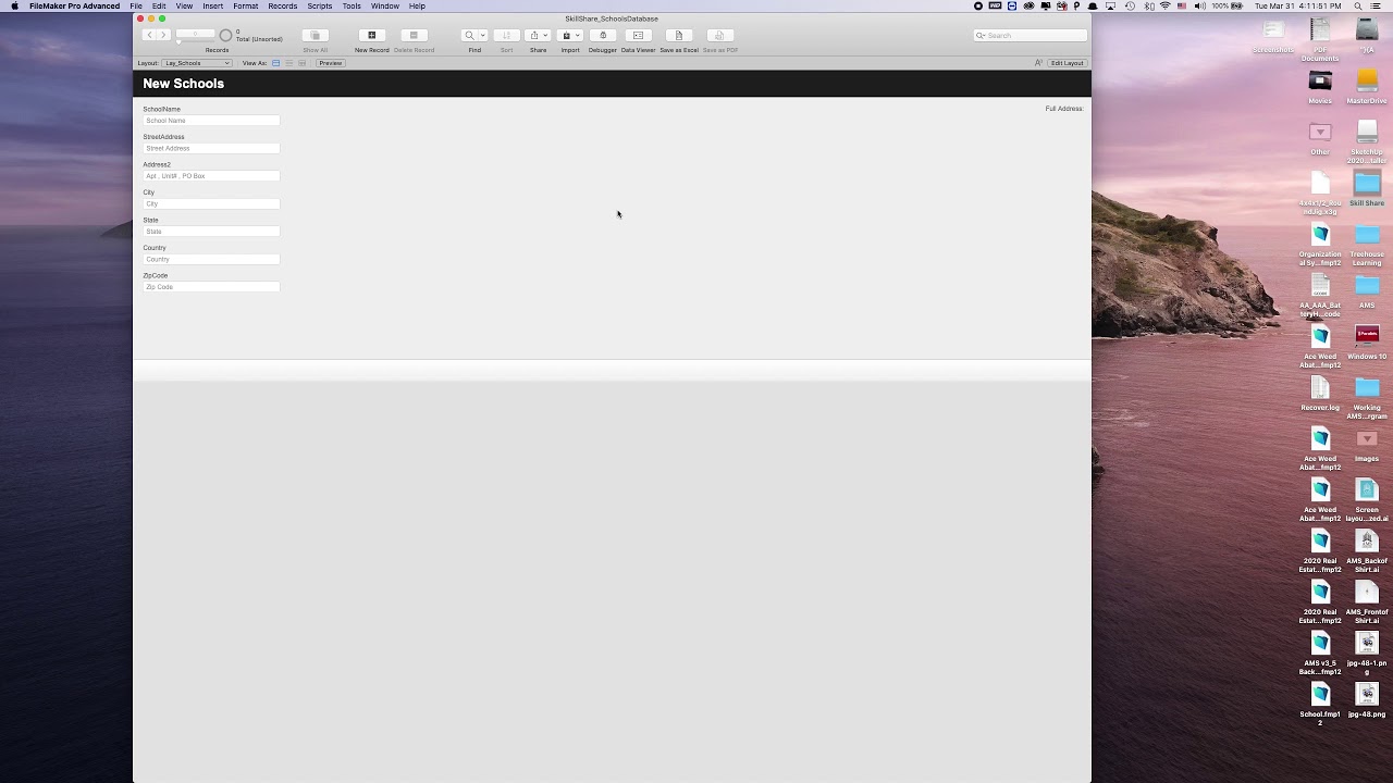 FIlemaker Basic School Database: 2. Layouts - YouTube