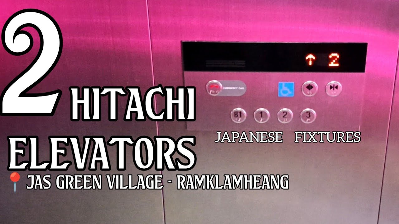 2 Hitachi Traction Elevators with japanese fixtures • Jas green village ...