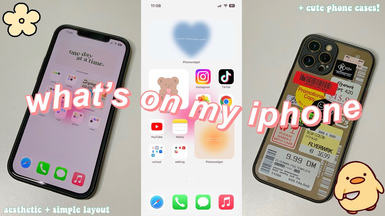 🧃 what’s on my iphone 2022 // aura aesthetic layout, cute wallpapers ...