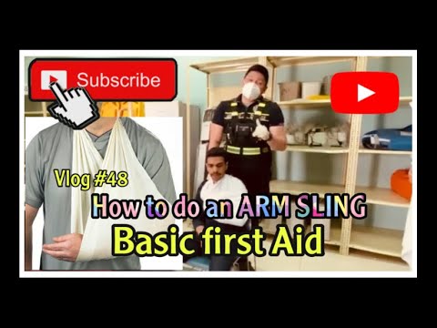 #basicfirstaid #armsling #youtube How to do an ARM SLING using a ...
