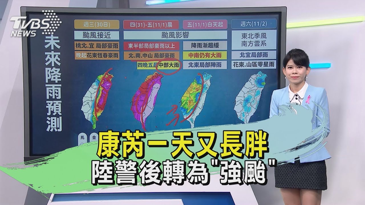 康芮一天又長胖 陸警後轉為「強颱」｜早安氣象｜TVBS新聞 20241030 @TVBSNEWS01│TVBS新聞網