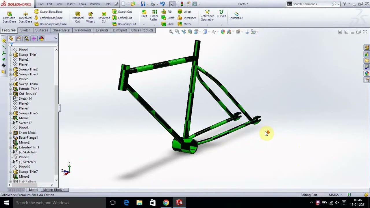 Cycle frame in solidworks | 3D Design - YouTube