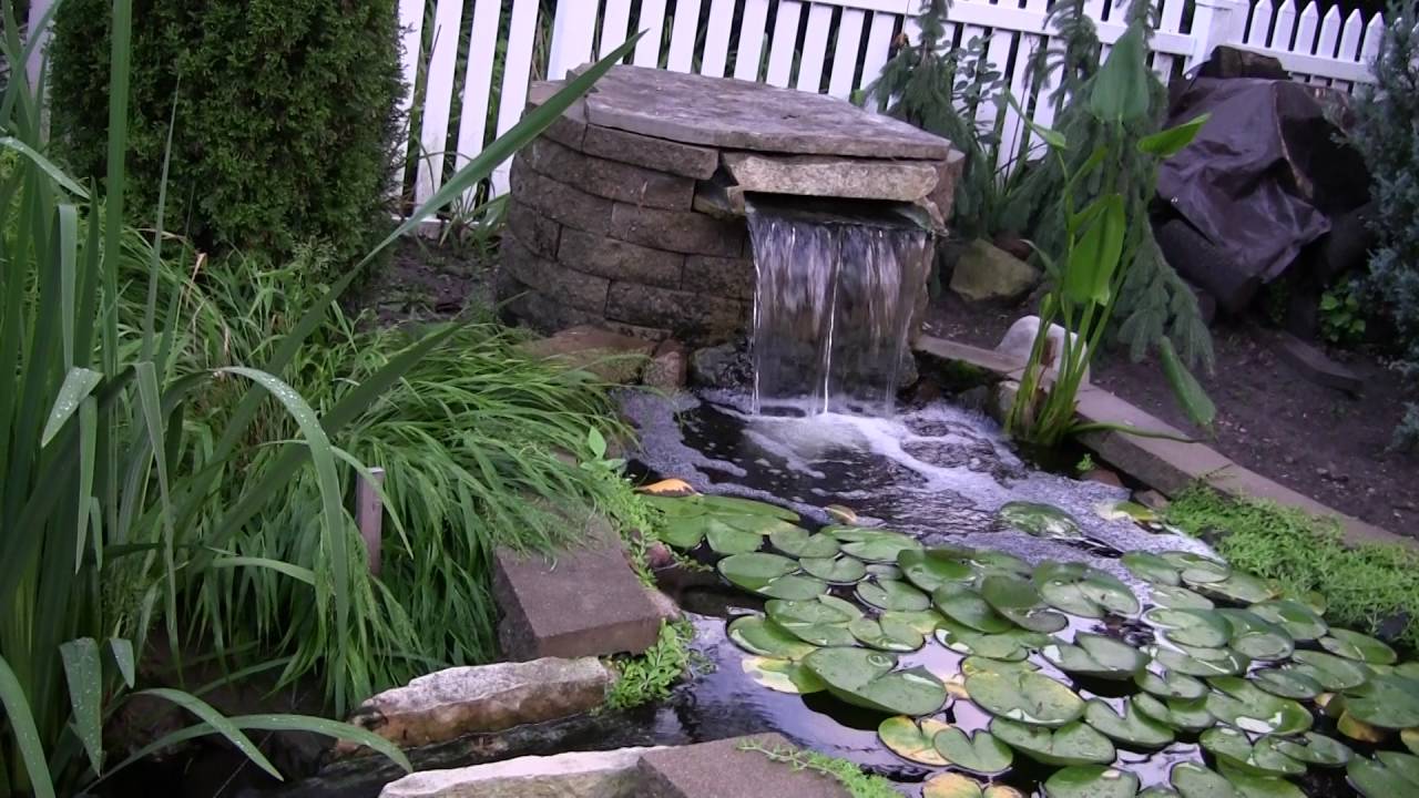 Two Tier Ponds with Tower Waterfall - YouTube