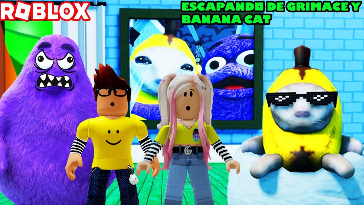 Escapando De Grimace Y Banana Cat! Eran Amigos Pero Ya No! 😮😵😲 - YouTube