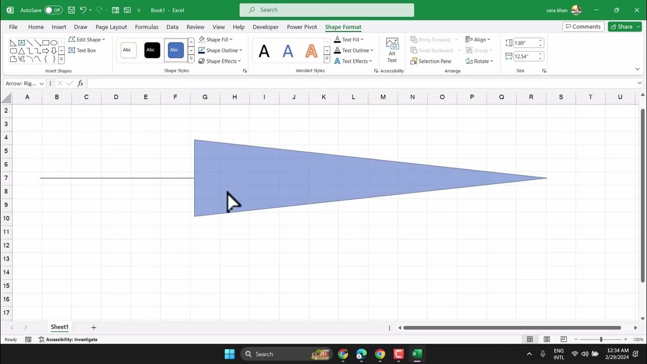 How to Draw Arrow in Excel - YouTube