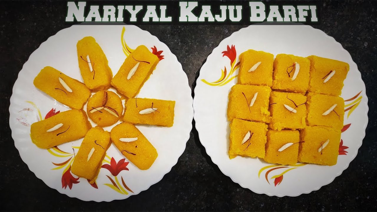 Nariyal Kaju Barfi Recipe | Instant Coconut Mithai Recipe | Jyoti Food ...