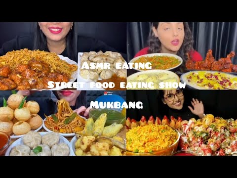 Asmr eating show 🤤 yummy spicy tasty street food eating mukbang asmr ...