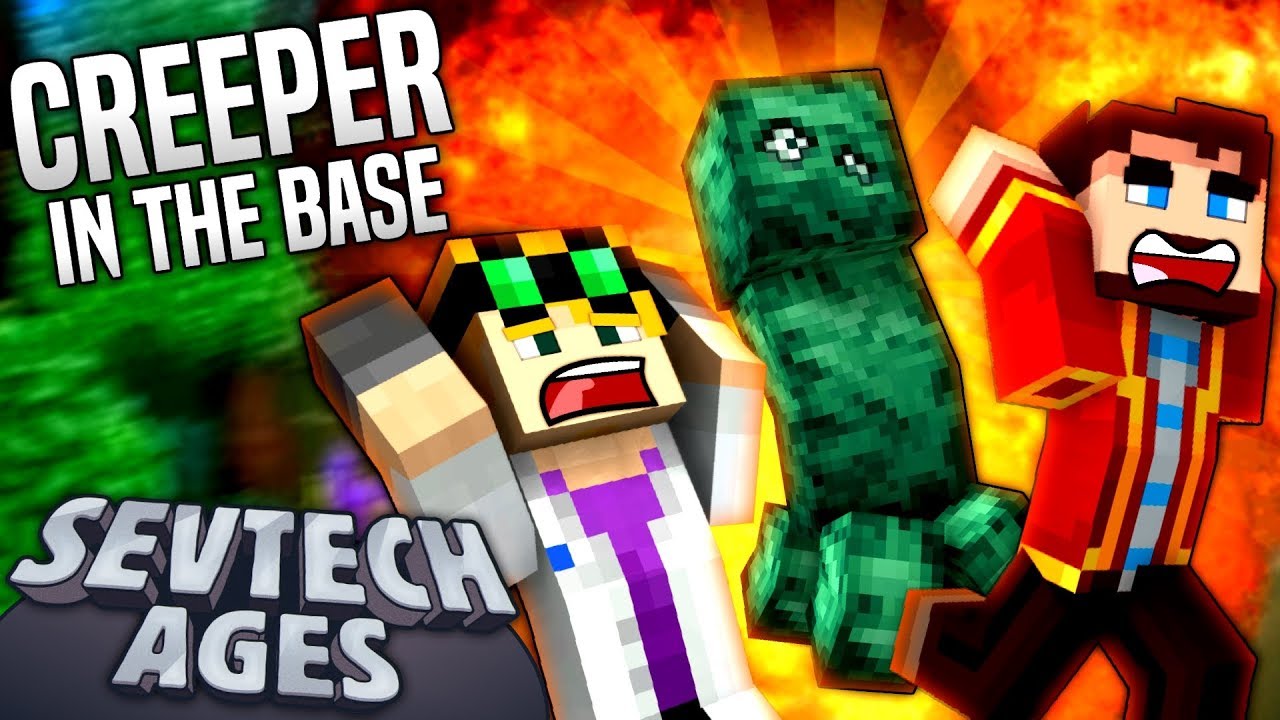 Minecraft - CREEPER IN THE BASE! - SevTech Ages #37 - YouTube